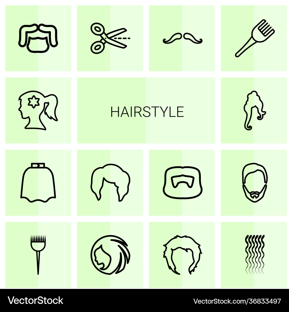 14 hairstyle icons Royalty Free Vector Image - VectorStock
