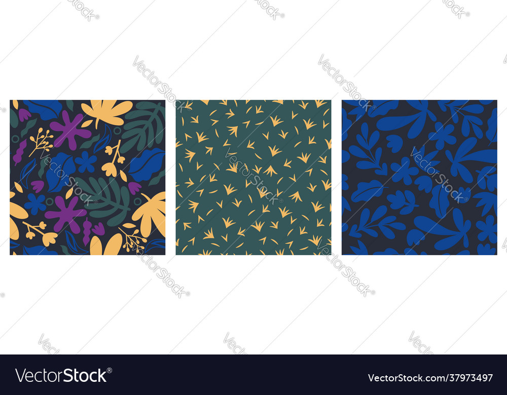 A set seamless patterns with simple abstract Vector Image