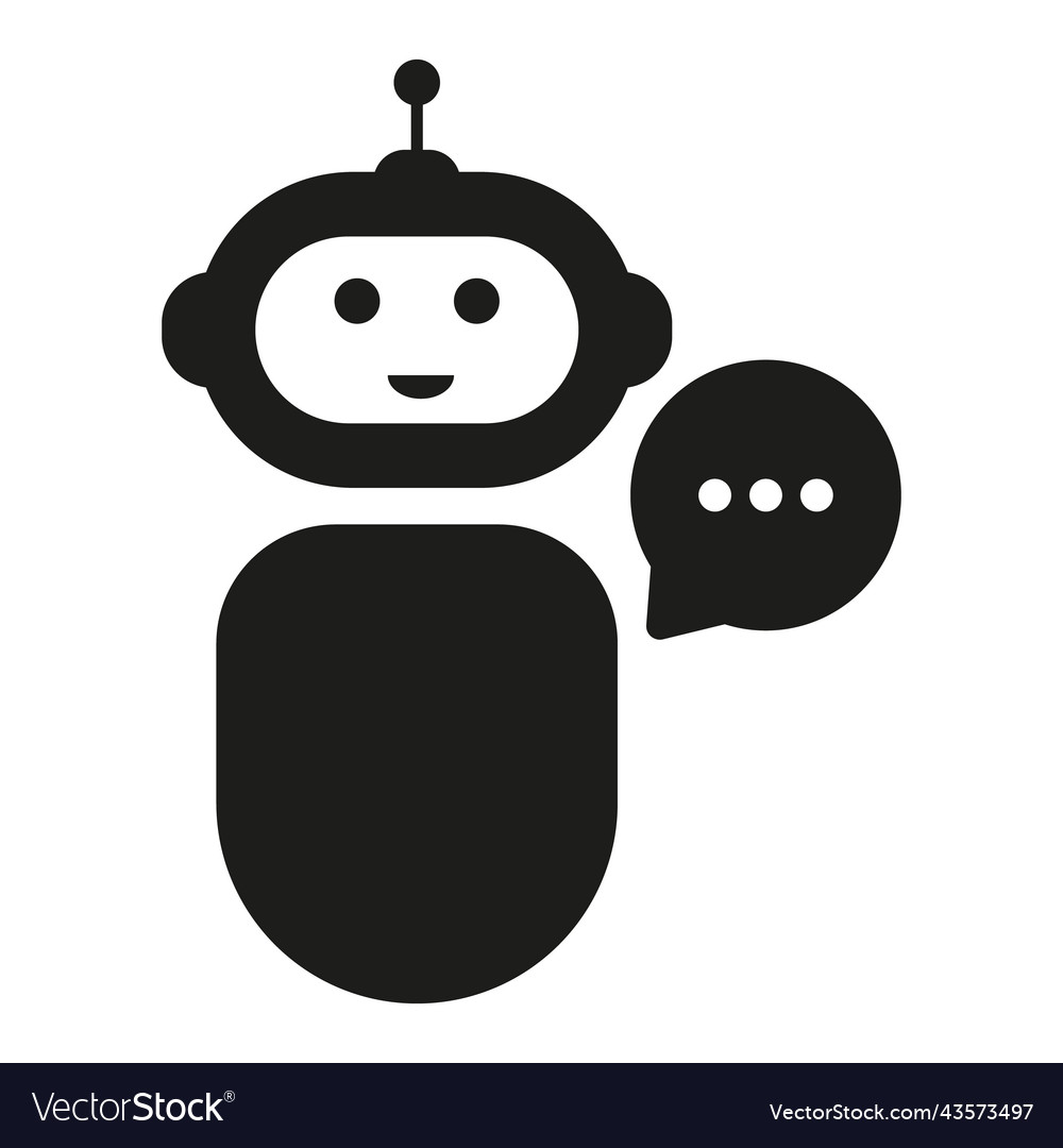 Chat bot icon robot virtual assistant Royalty Free Vector