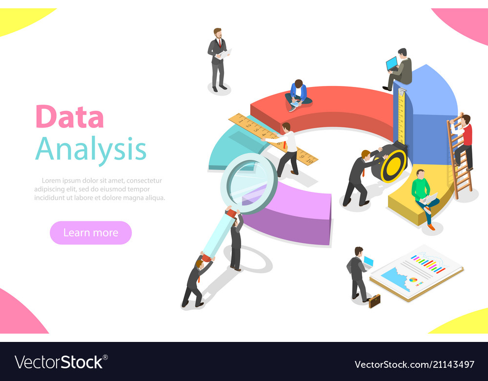Data analysis flat isometric concept Royalty Free Vector Data analysis flat isometric concept Royalty Free Vector