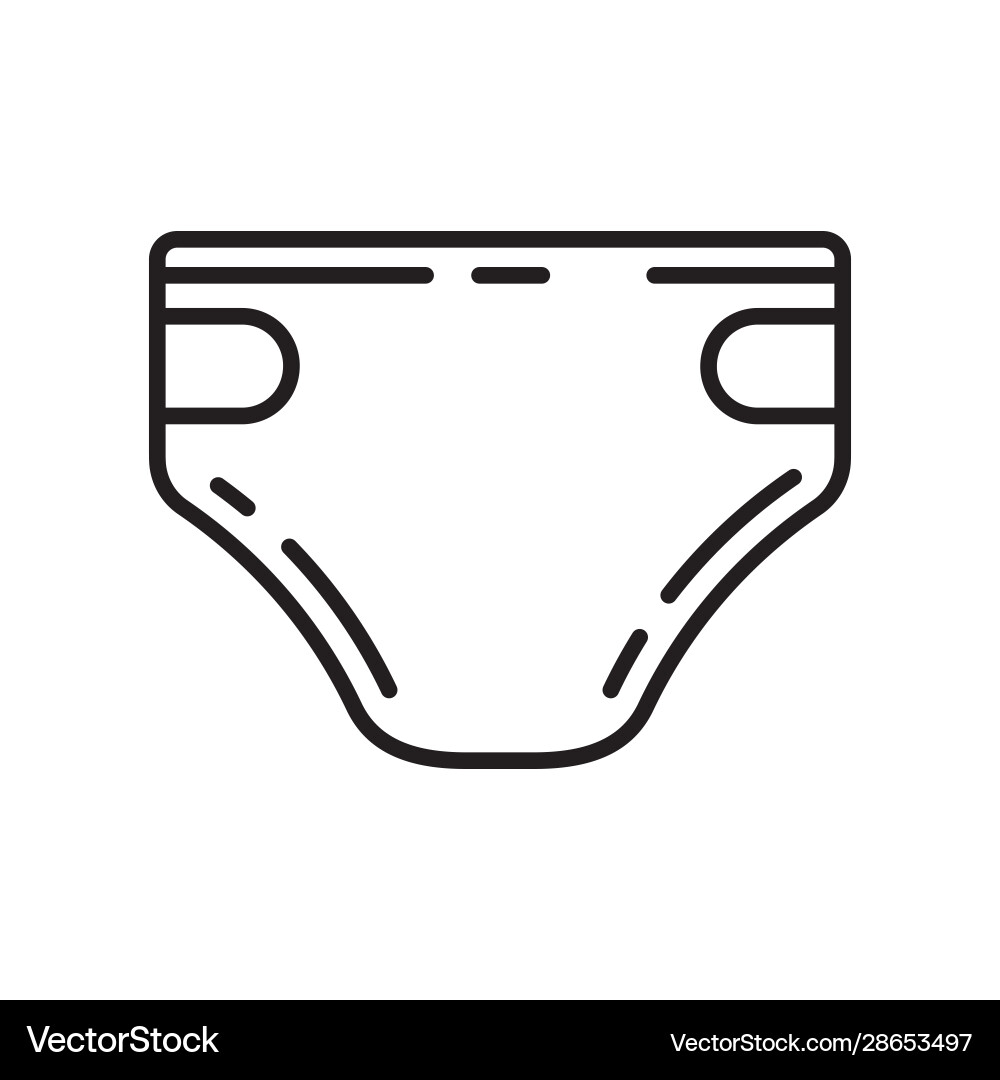 Diaper-Symbol dünne Linie Kunstvorlage für Logo Vektorbild