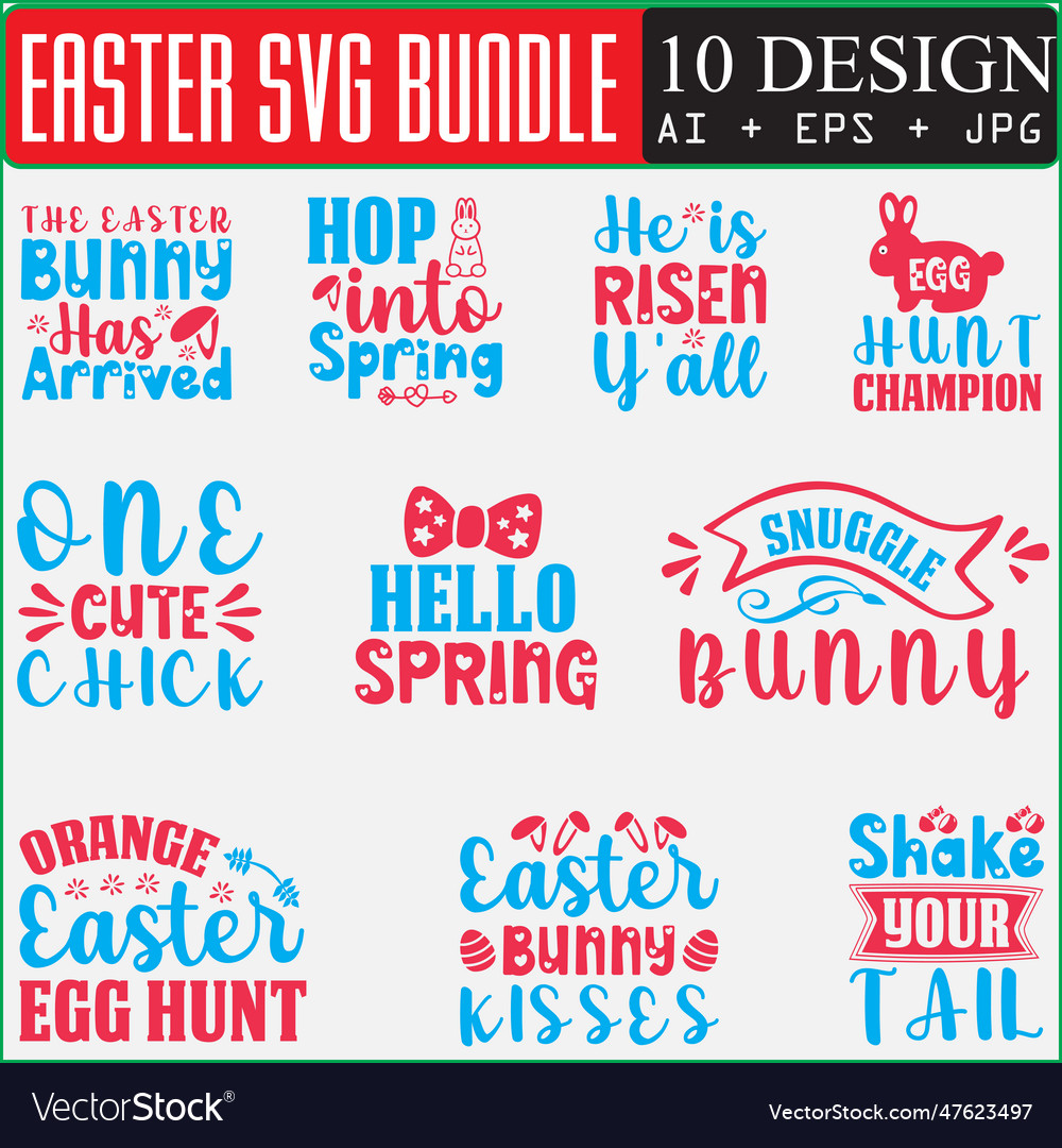 Easter svg bundle Royalty Free Vector Image - VectorStock