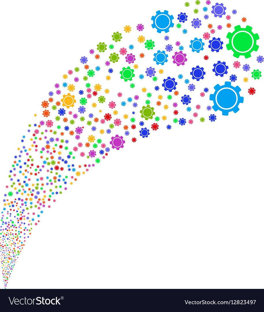 Gear source stream Royalty Free Vector Image - VectorStock