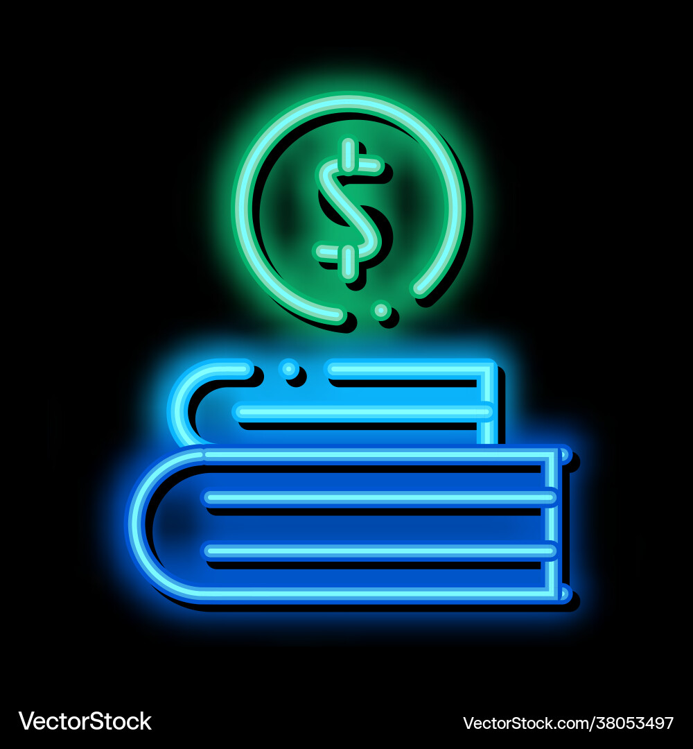 Manager books neon glow icon Royalty Free Vector Image