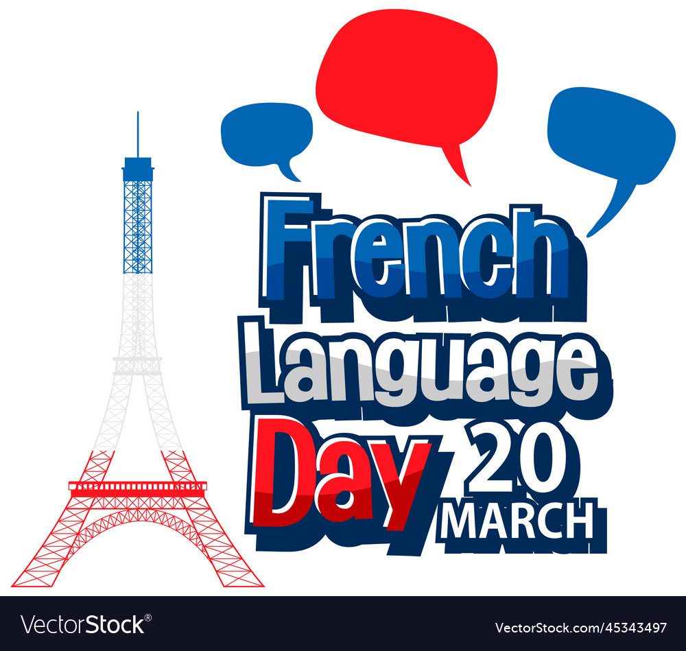 March french language day Royalty Free Vector Image