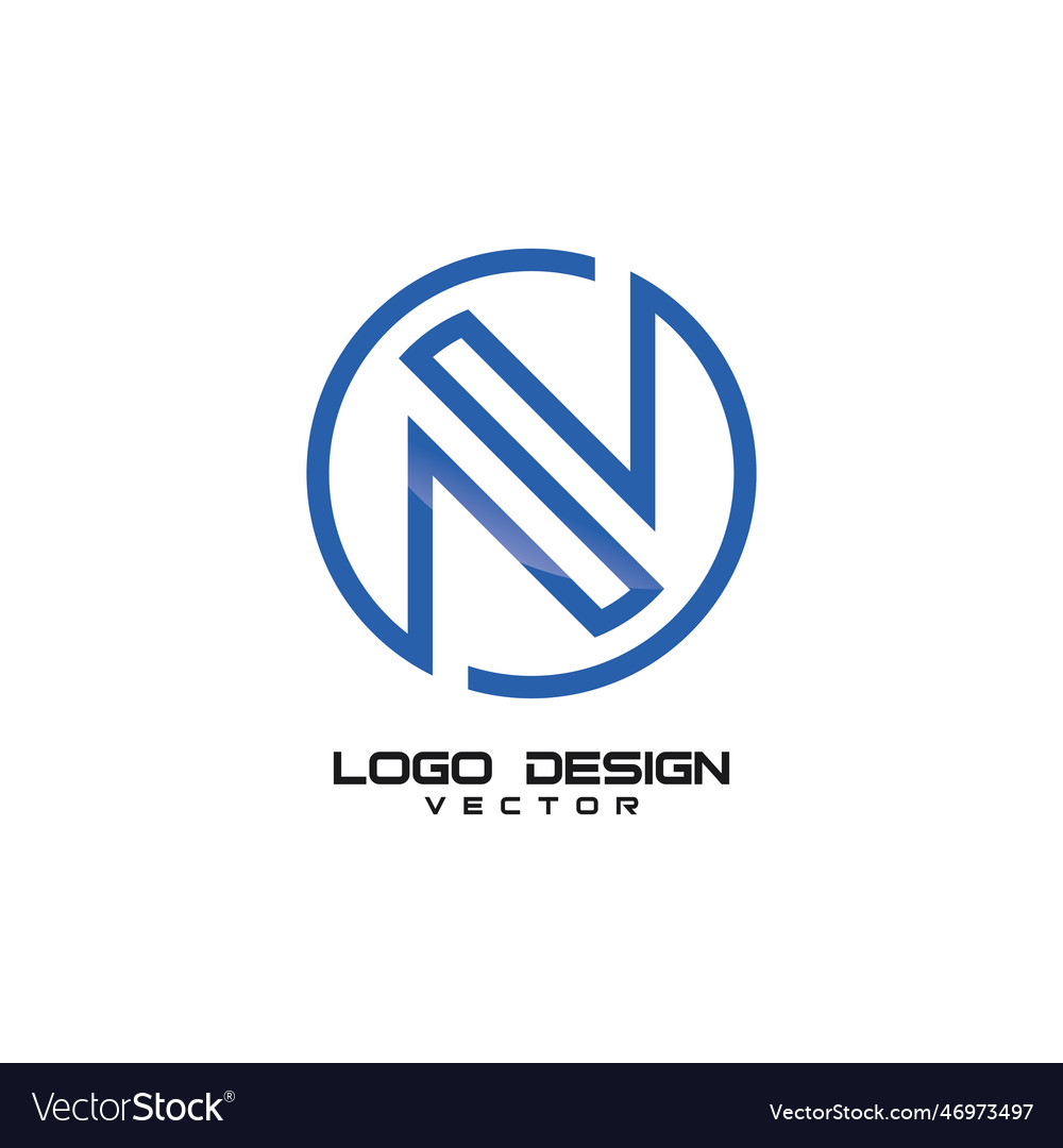 N symbol logo design Royalty Free Vector Image
