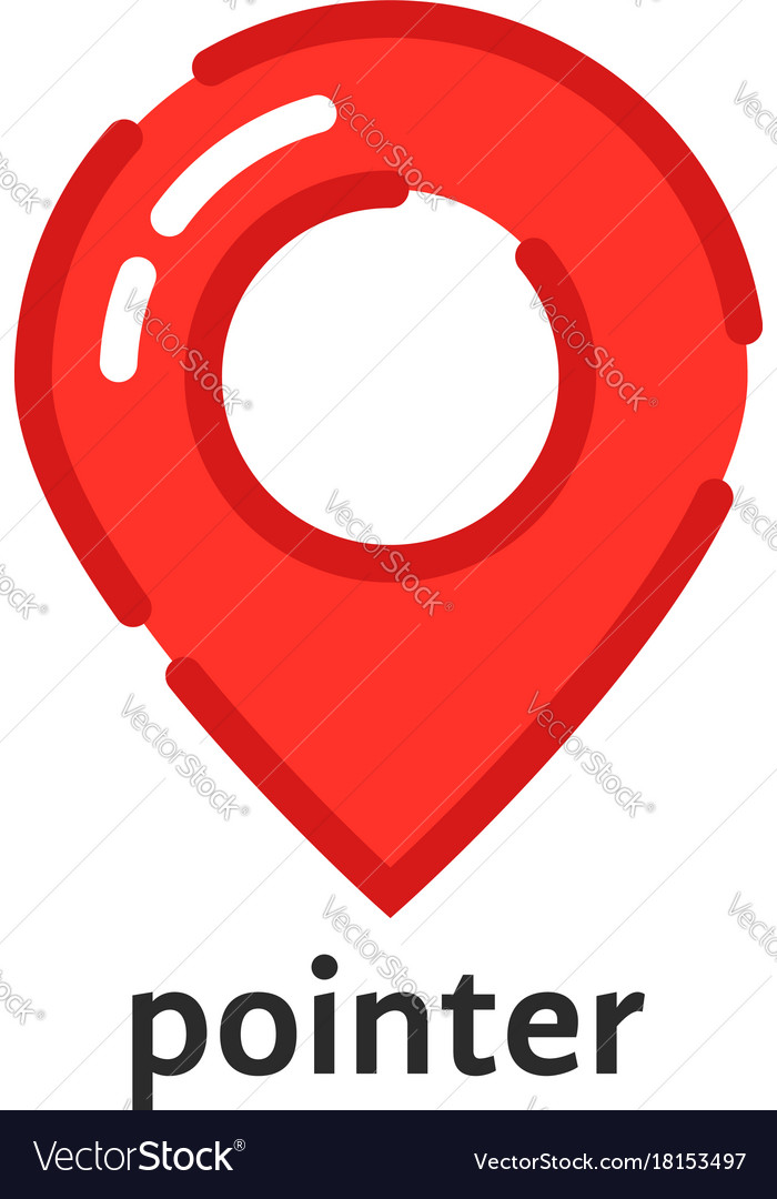 Red linear pointer logo Royalty Free Vector Image