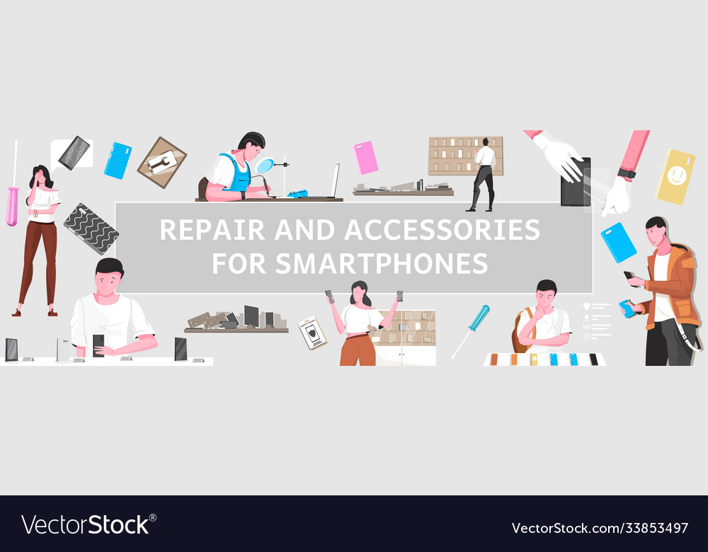 Smartphone flat pattern Royalty Free Vector Image