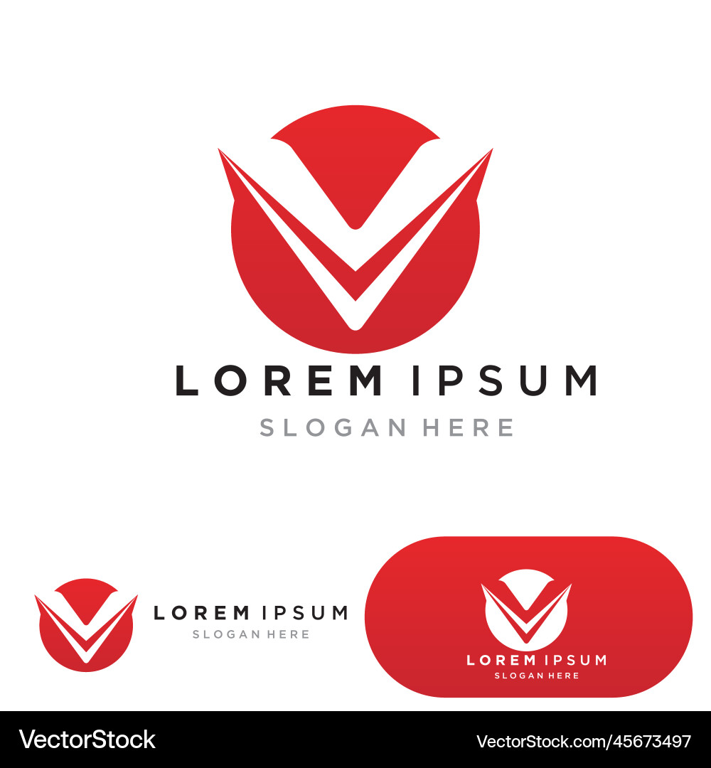V letter logo and symbol template Royalty Free Vector Image