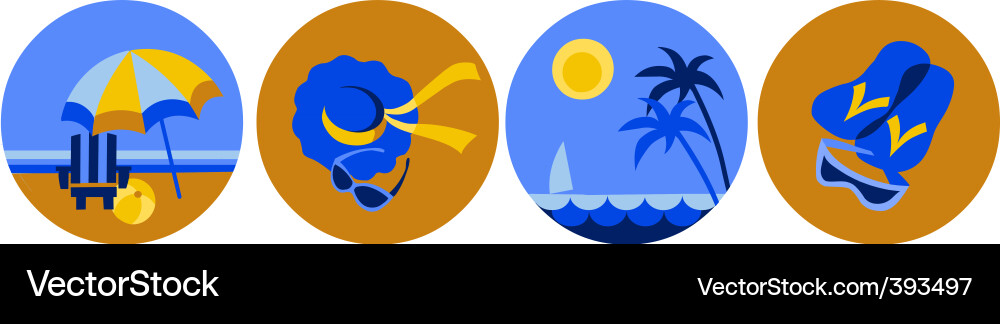 Vacation and holiday icons Royalty Free Vector Image