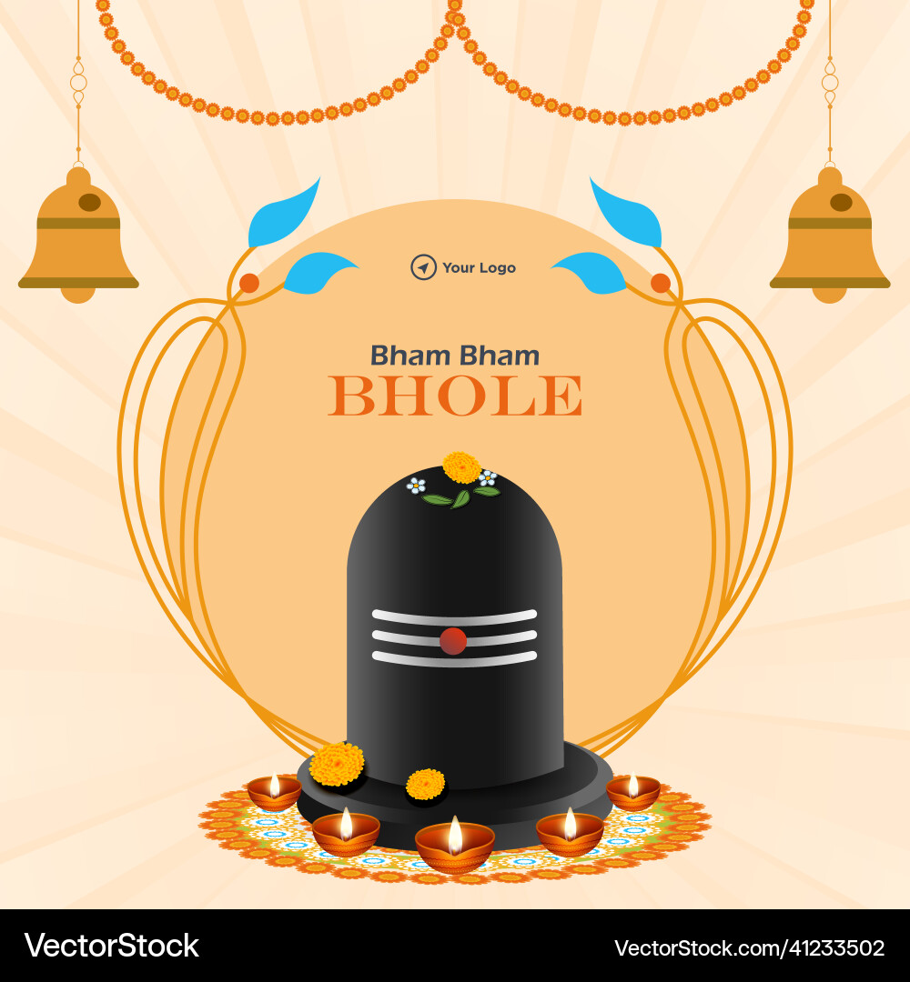 Banner design of bham bhole Royalty Free Vector Image