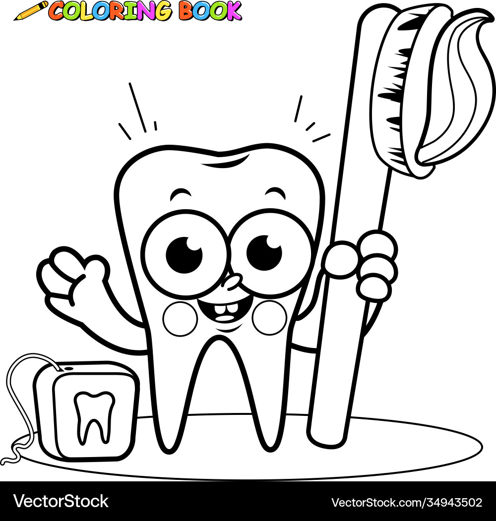 Cartoon character holding a toothbrush Royalty Free Vector