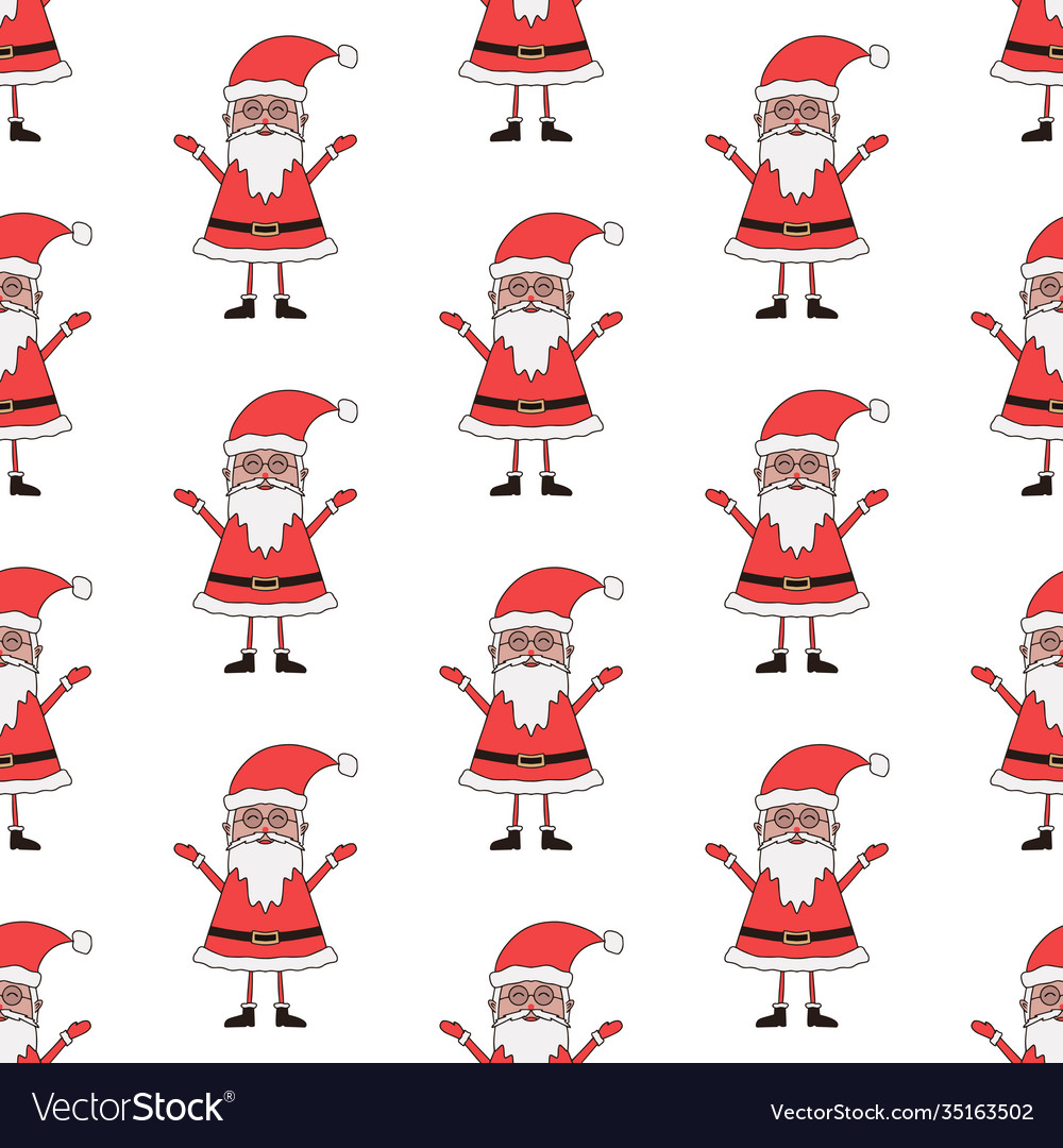 Christmas seamless pattern made from santa claus Vector Image