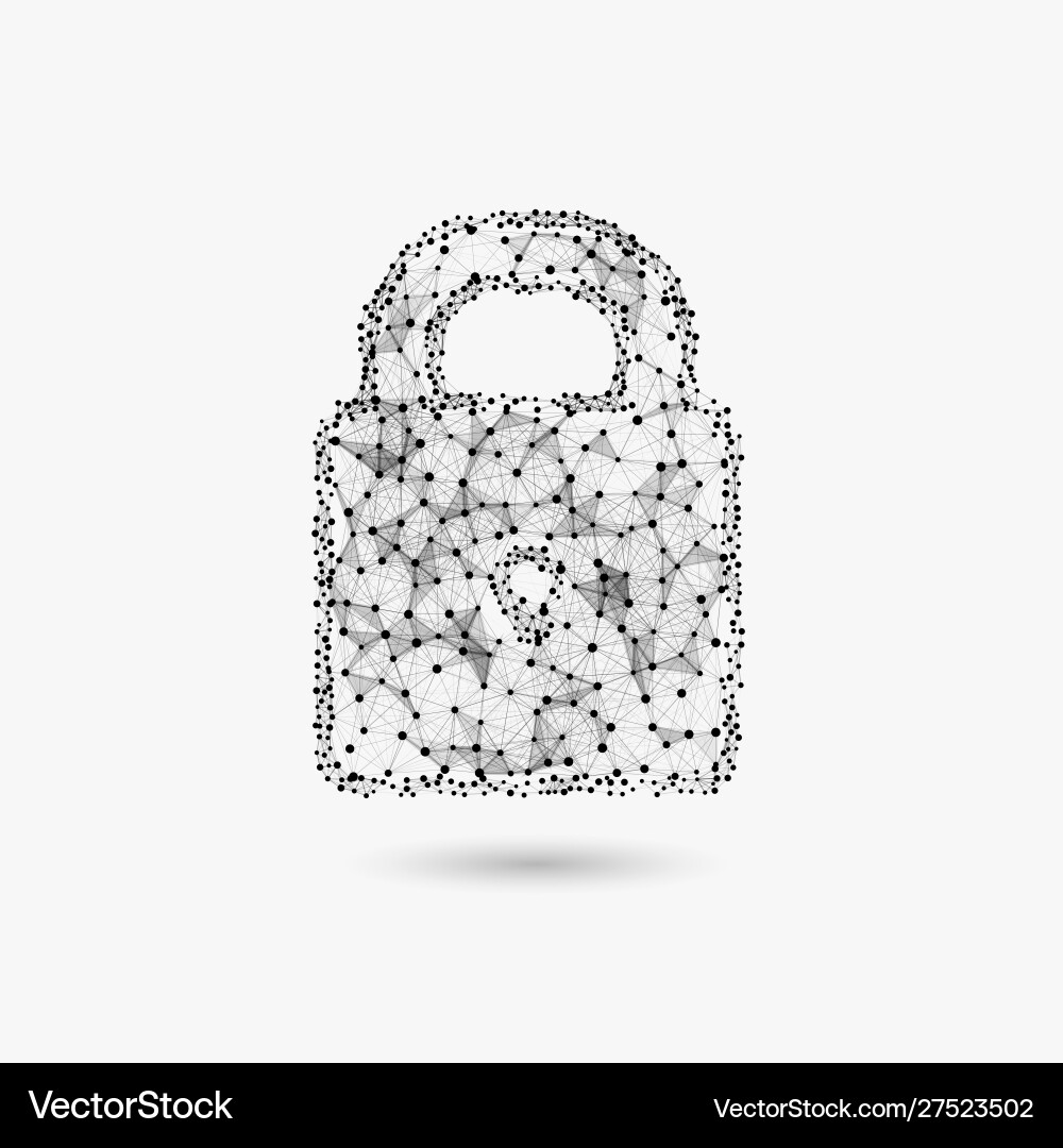 Concept cyber security lock made of Royalty Free Vector