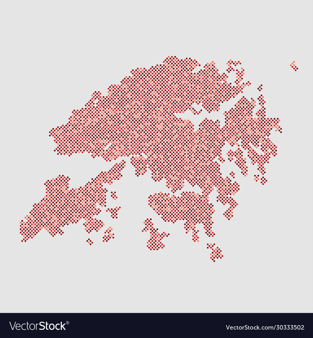 Creative hong kong country map made dots Vector Image