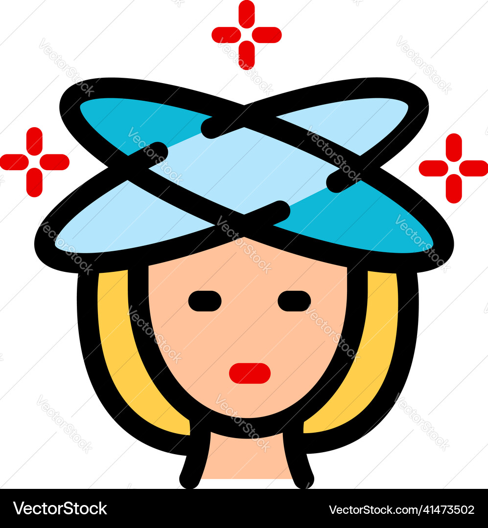 Dizziness migraine headache color icon Royalty Free Vector