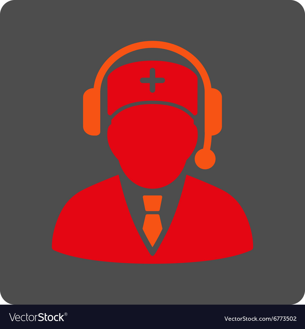 Emergency manager flat button Royalty Free Vector Image