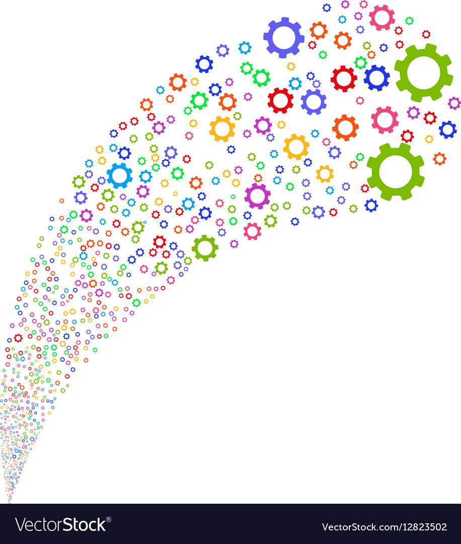 Gear source stream Royalty Free Vector Image - VectorStock