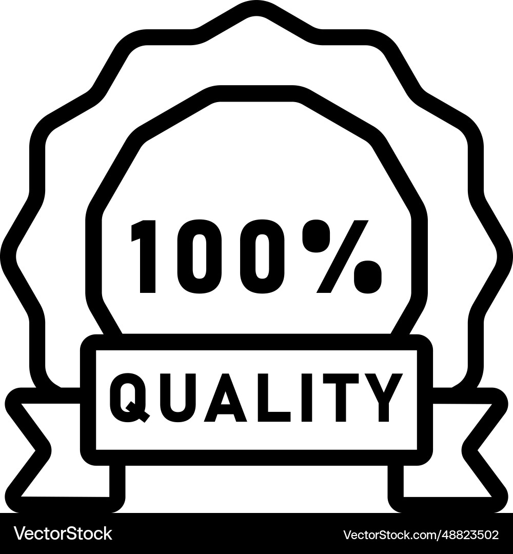 Hundred percent quality tag label icon Royalty Free Vector