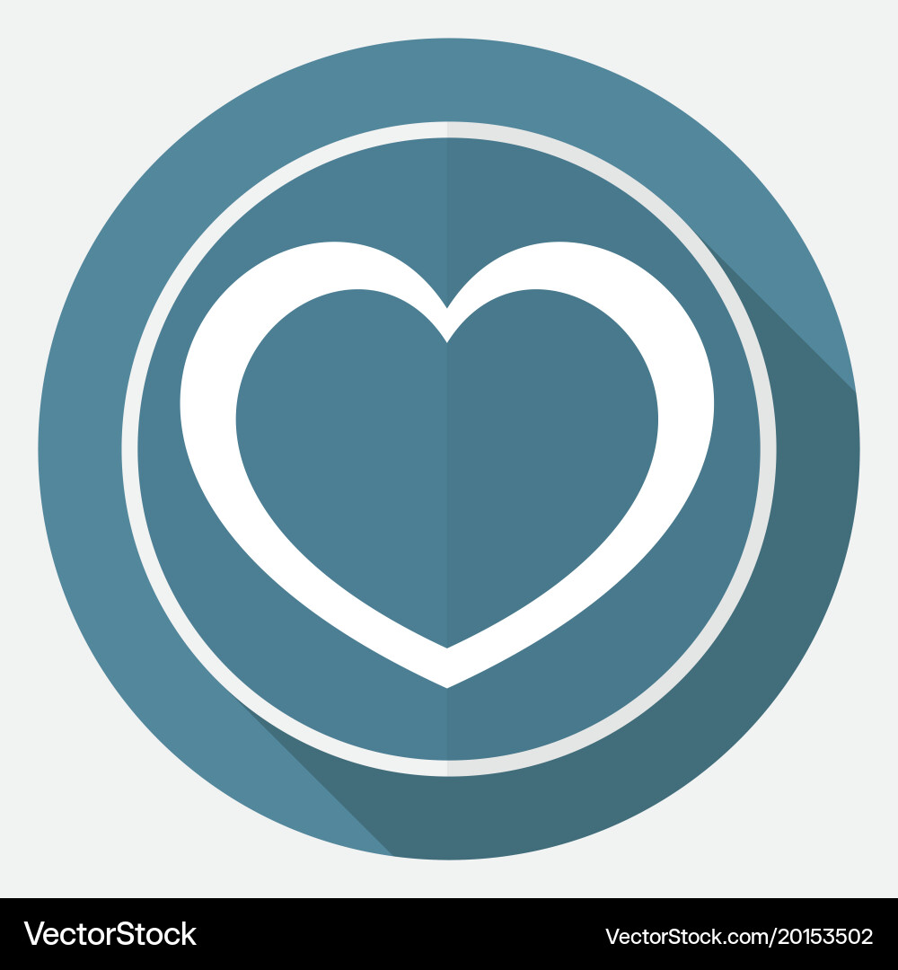 Icon human heart on white circle with a long Vector Image