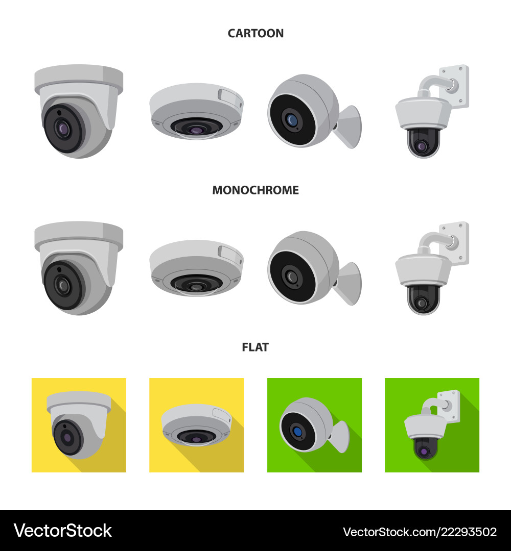 Isolated object of cctv and camera symbol set Vector Image