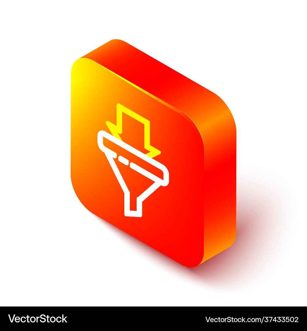 Isometric line sales funnel with arrows Royalty Free Vector