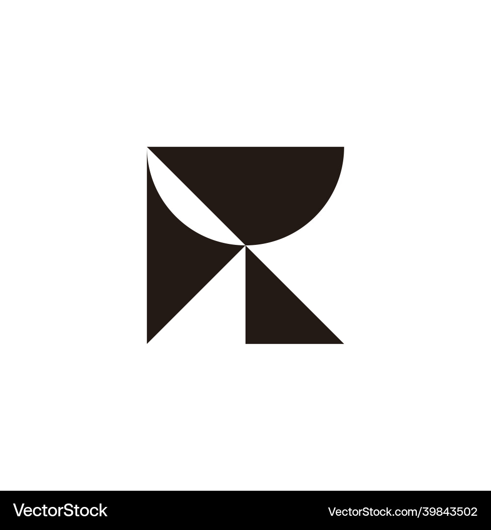 Letter r simple geometric basic shape logo Vector Image