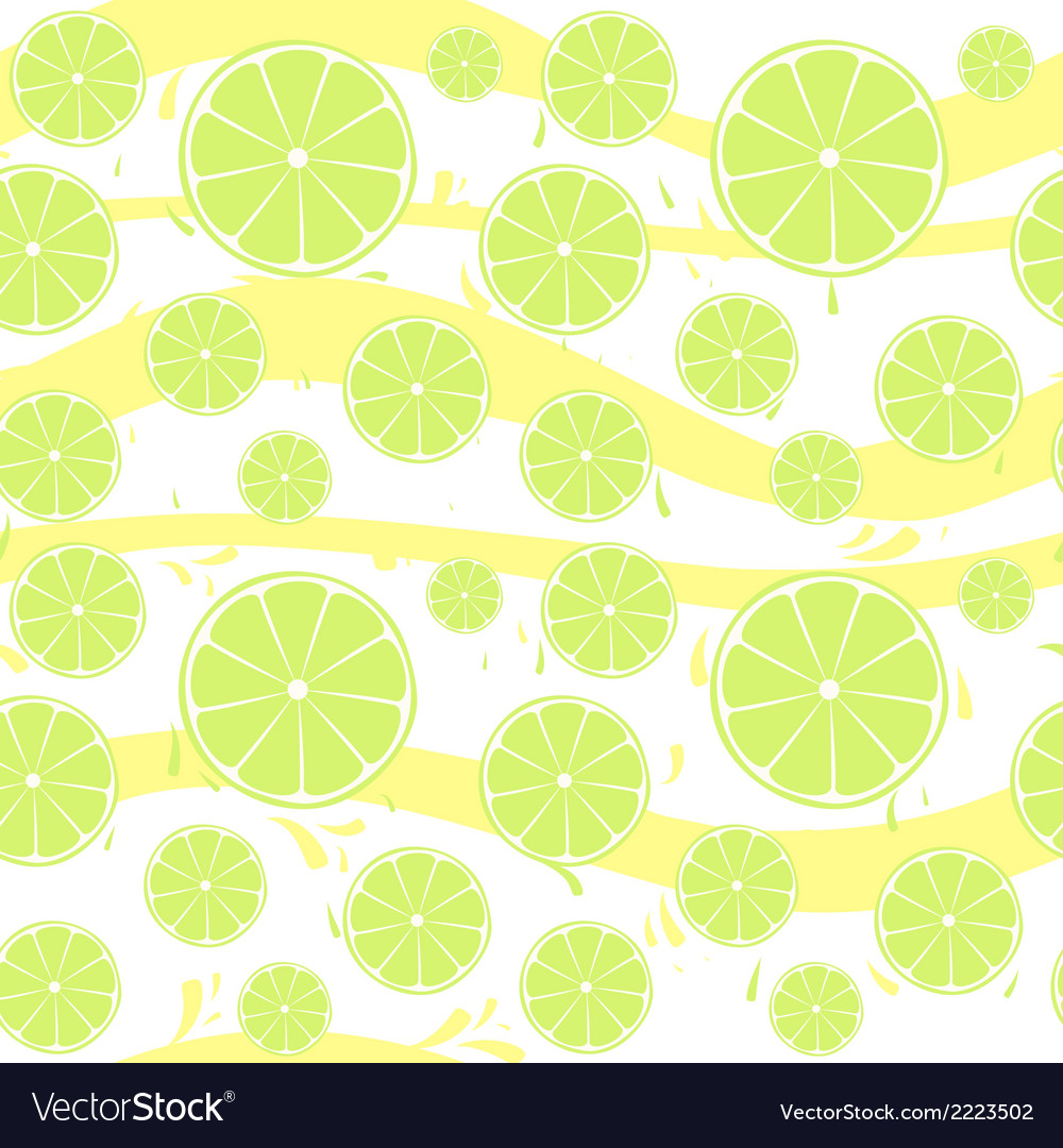 Lime slices seamless pattern splash Royalty Free Vector