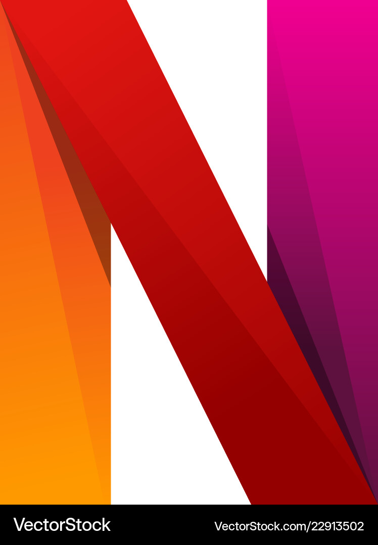N ribbon letter logo icon design Royalty Free Vector Image