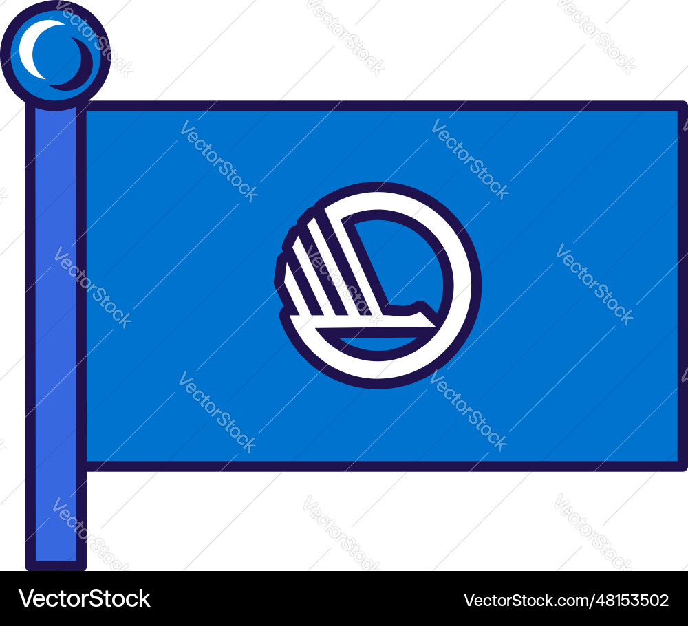 Nordic council flagpole flag banner Royalty Free Vector