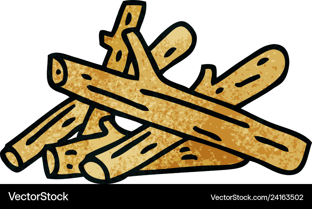 Quirky hand drawn cartoon logs Royalty Free Vector Image