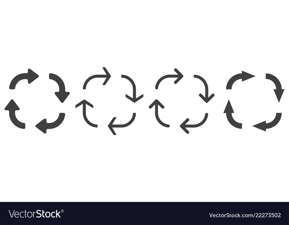 Refresh symbols black flat icons combination Vector Image