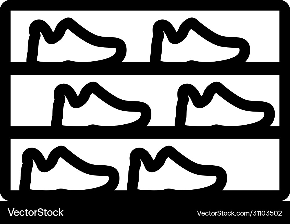 Shoe shelves icon outline Royalty Free Vector Image