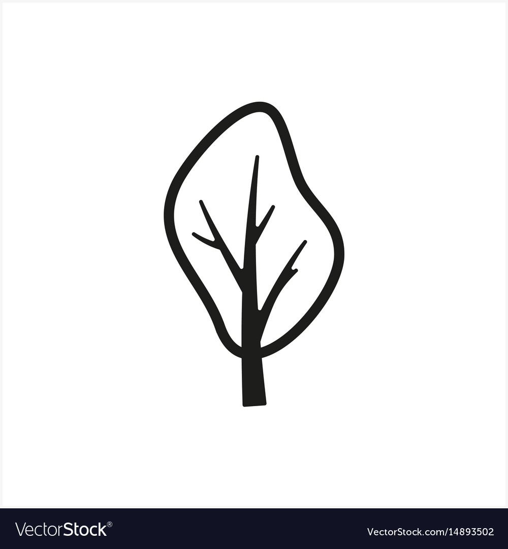 Simple minimal black tree icon symbol style Vector Image