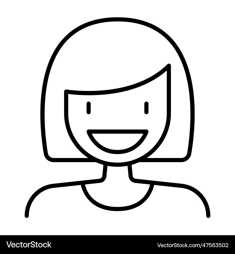 Woman smile icon Royalty Free Vector Image - VectorStock