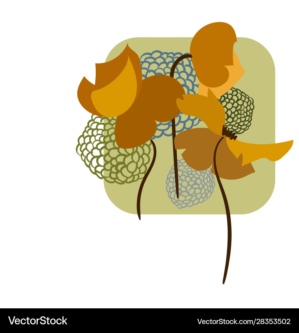 Yellow flower card floral design element Vector Image