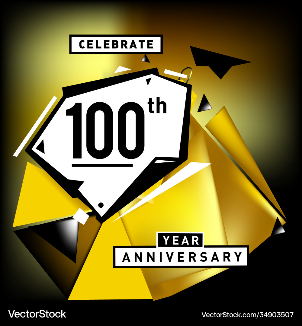 100th anniversary celebration colorful background Vector Image