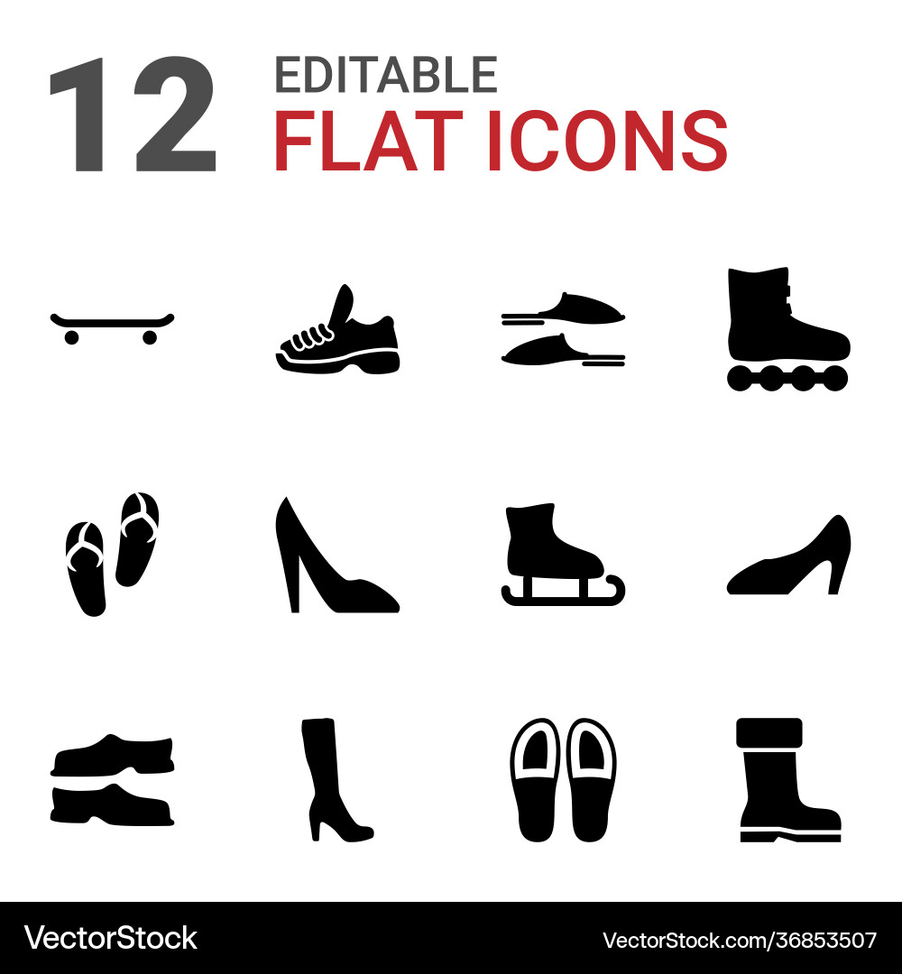 12 footwear icons Royalty Free Vector Image - VectorStock