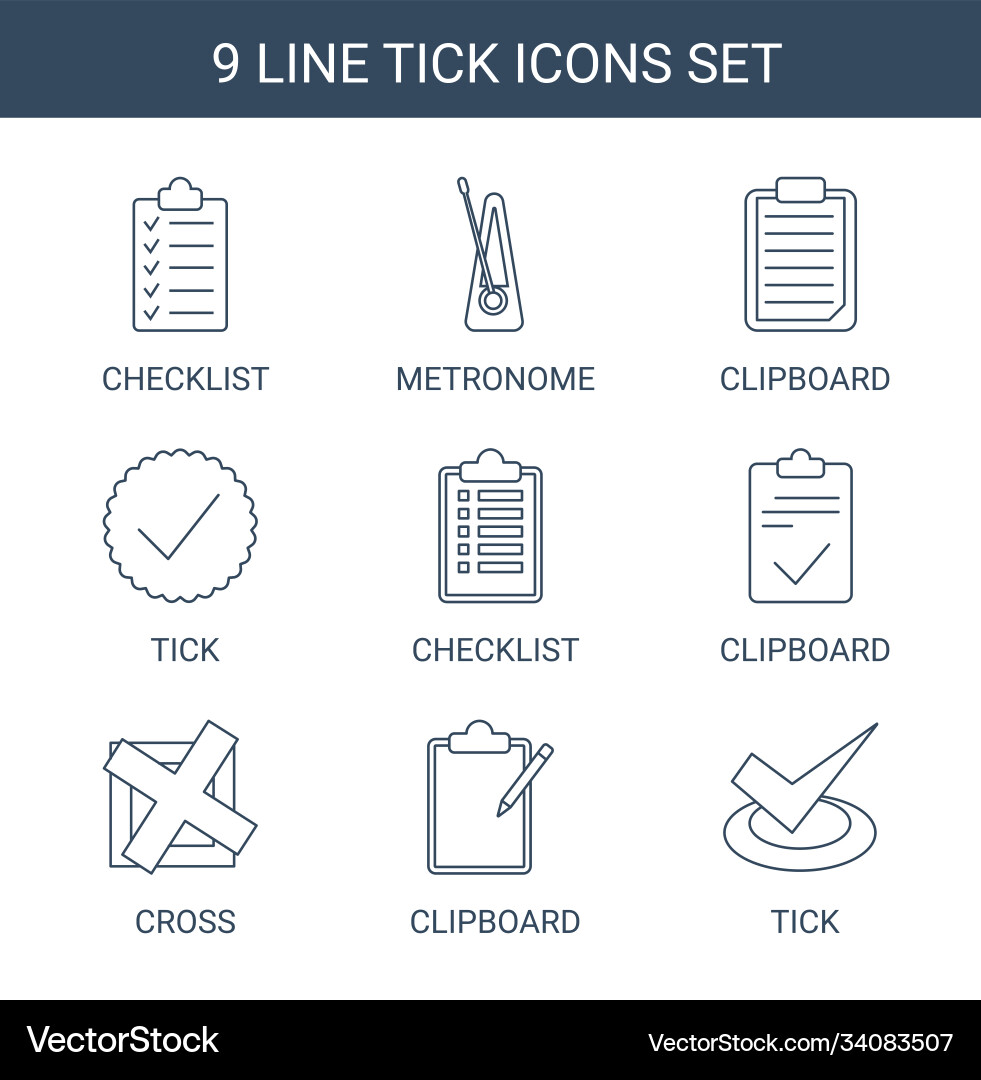 9 tick icons Royalty Free Vector Image - VectorStock