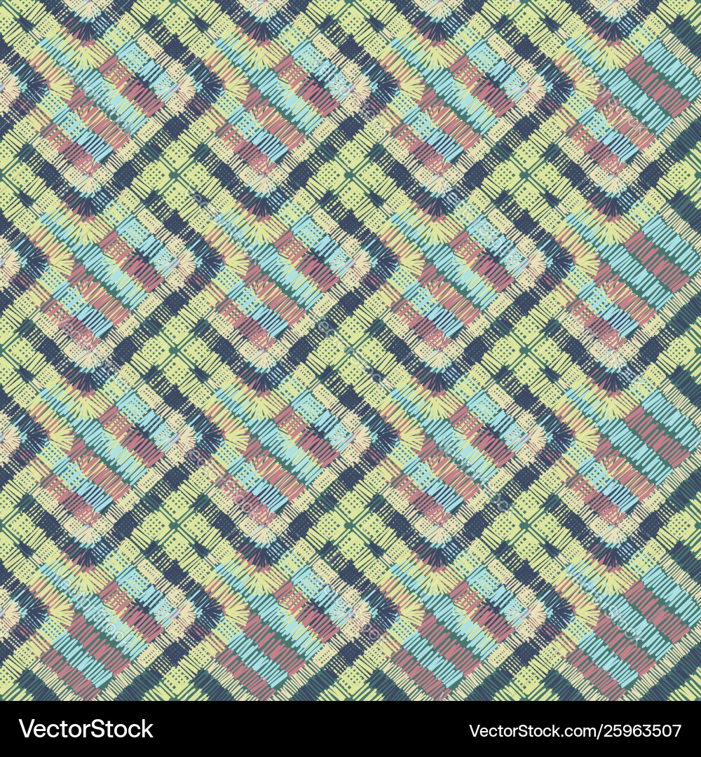 Abstract embroidery shapes geometric seamless Vector Image