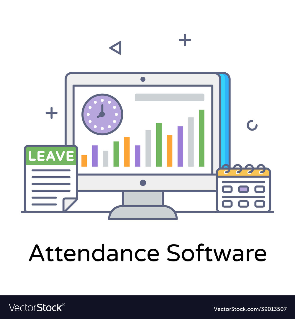 Attendance software Royalty Free Vector Image - VectorStock