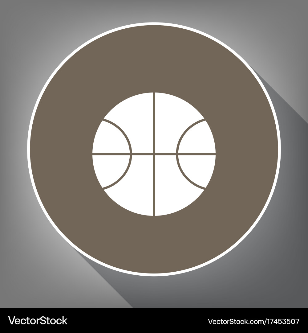 Basketball ball sign white Royalty Free Vector Image