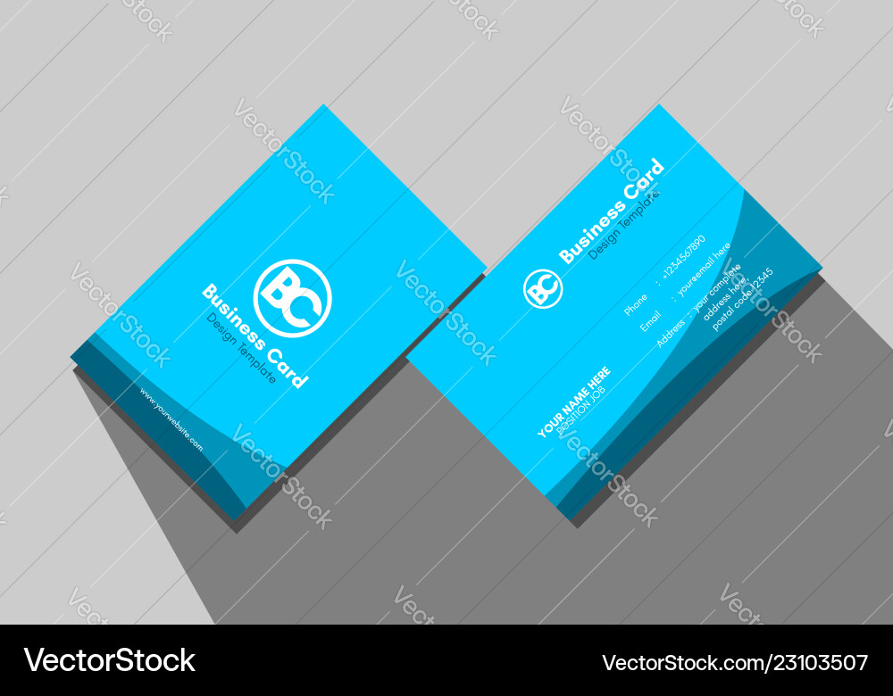 Blue ocean business card template Royalty Free Vector Image