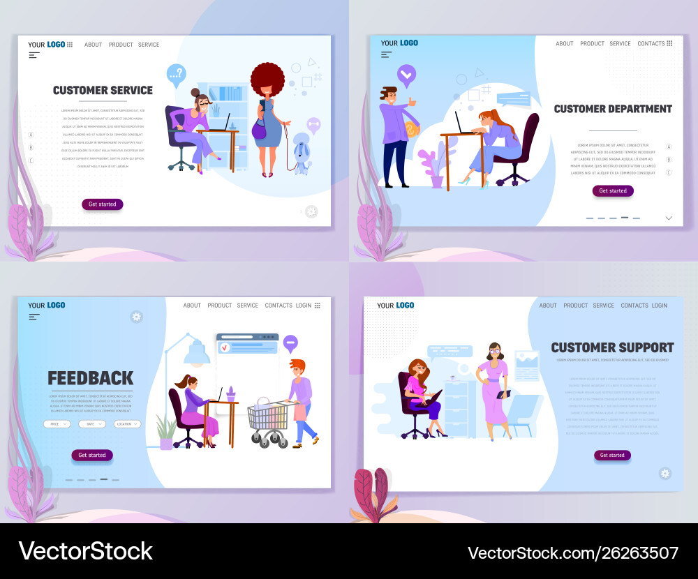 Concept customer service department for website Vector Image