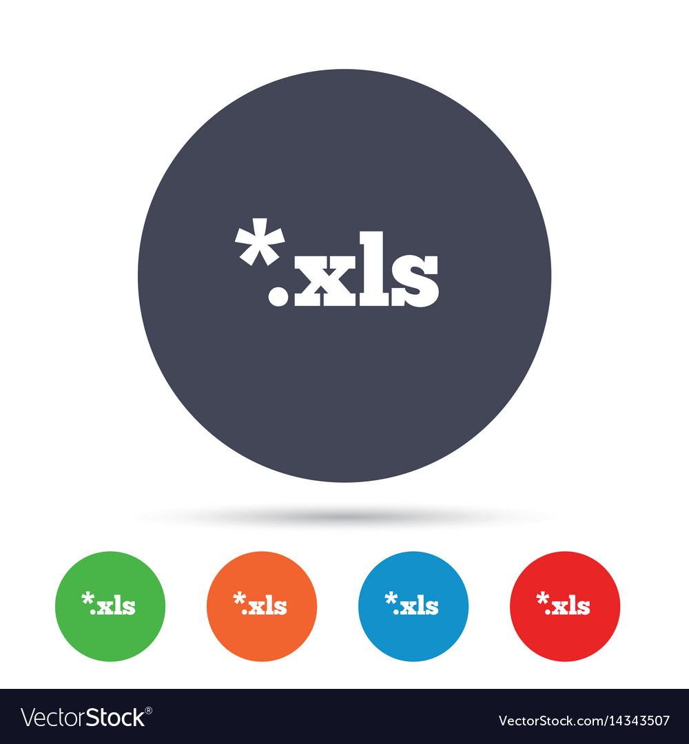 Excel file document icon download xls button Vector Image
