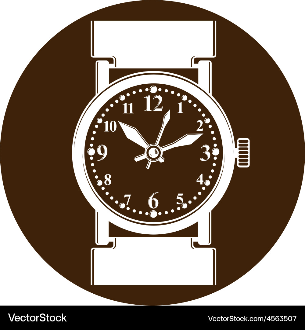 Graphic pocket watch wristwatch with dial Vector Image