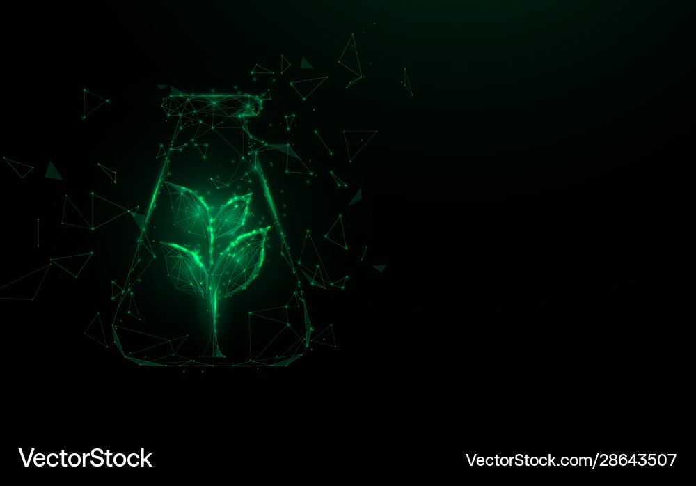 Green plants in laboratory test equipment Vector Image