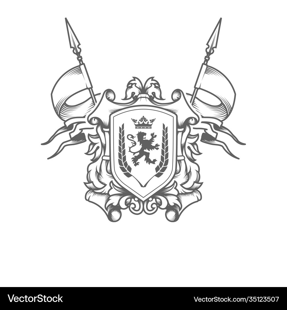 Imperial coat arms heraldic embossed royal Vector Image