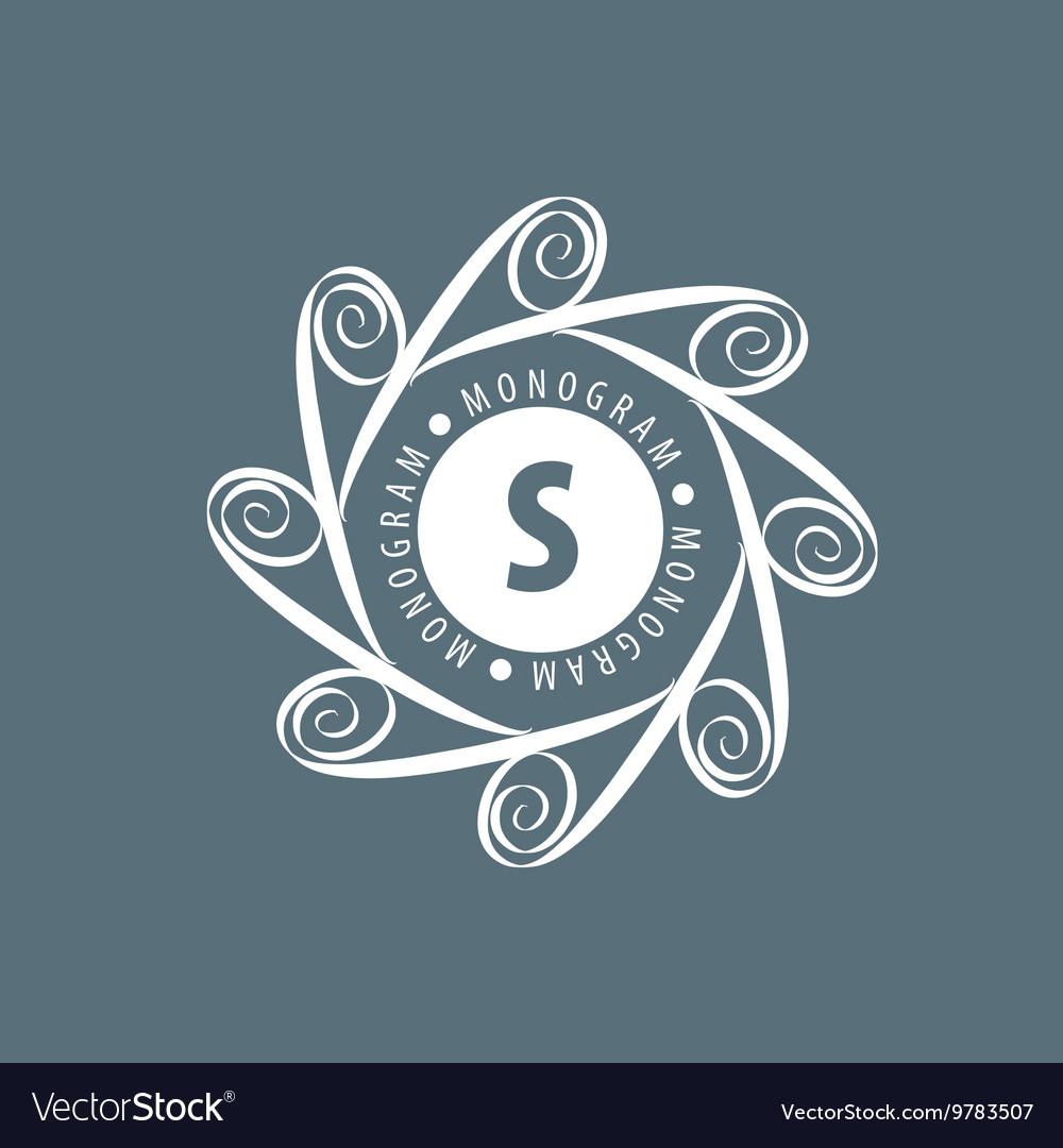 Monogram in frame Royalty Free Vector Image - VectorStock