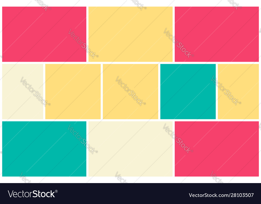 Photo collage pattern white frames colored pattern